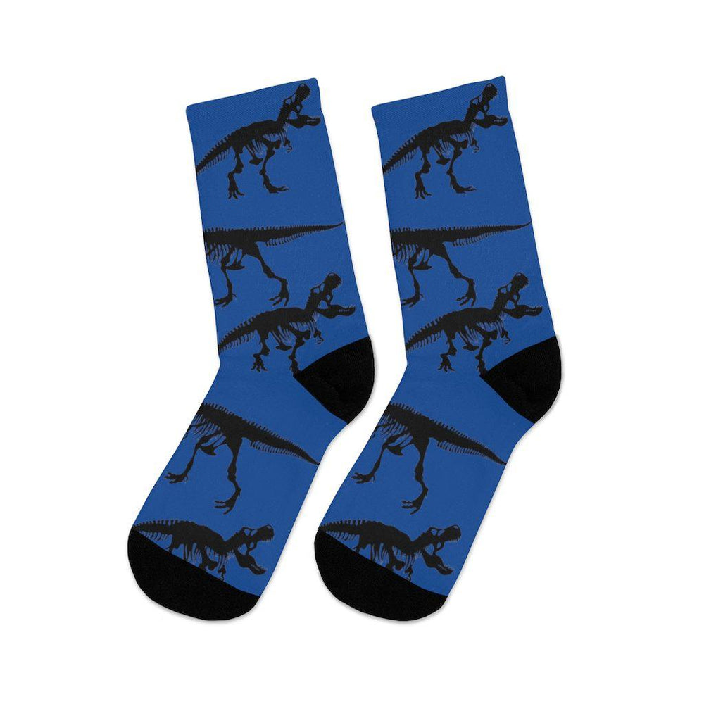 Dinosaur Socks - Blue T-Rex Skeleton - Jurassic Apparel Socks